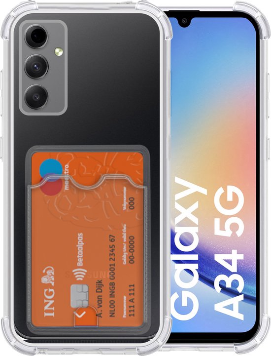 Samsung Galaxy A34 hoesje transparant siliconen shockproof backcover ...
