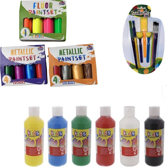 Plakkaatverf kinderen -Kids creative & kids kingdom - basiskleuren 6 x ...