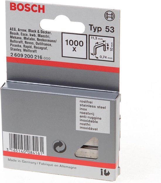 Bosch - Niet met fijne draad type 53 11,4 x 0,74 x 10 mm | bol.com