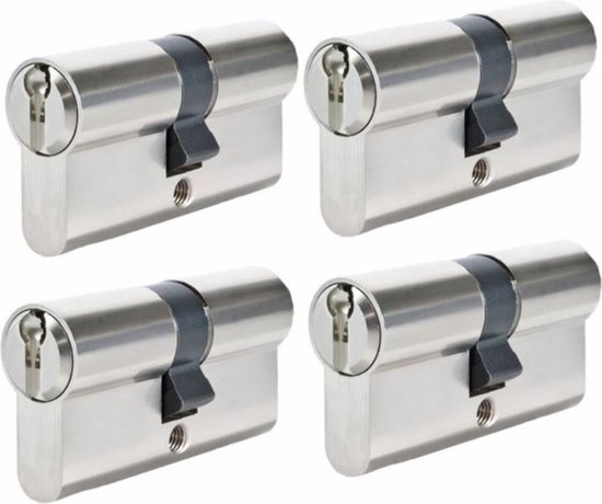 Cilinderslot 4 x cilindersloten gelijksluitend 60 mm inclusief 6 ...