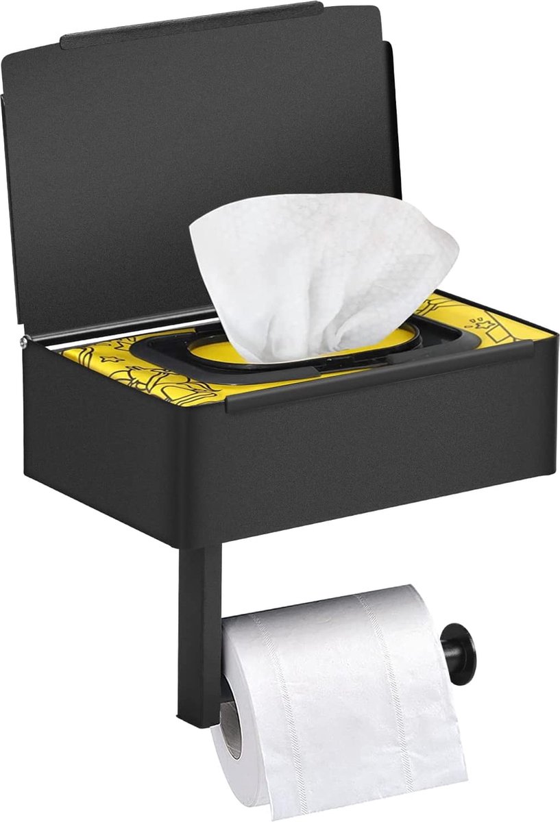 met plank, wc-papier houder met vochtige doekjesdoos, wc-rolhouder van ...