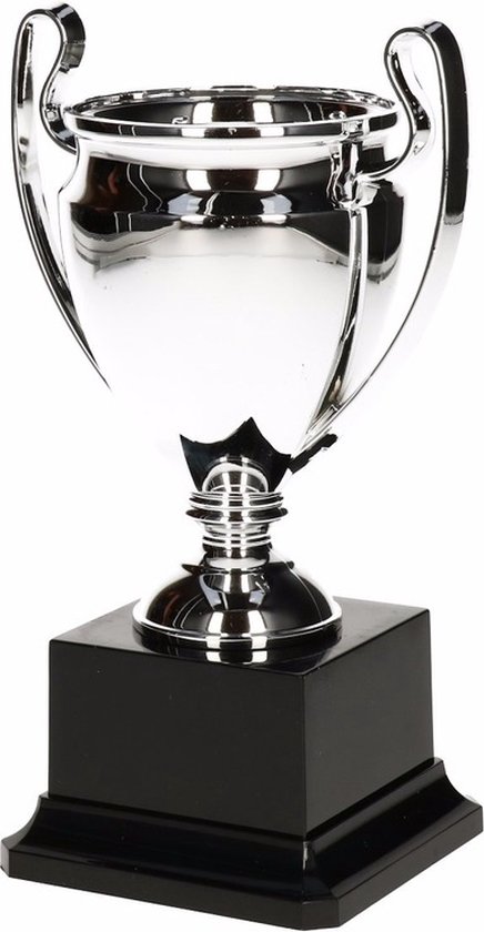Grote zilveren trofee beker met oren 18 cm | bol