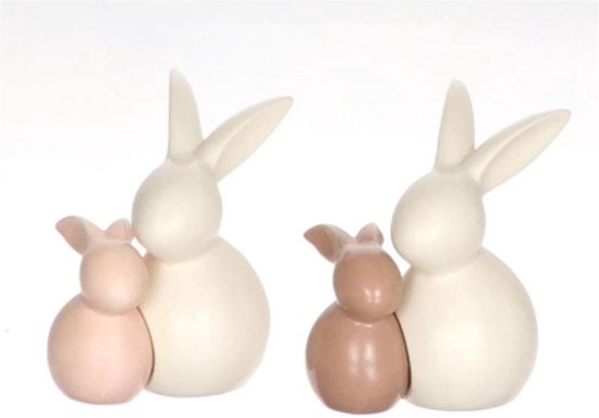 HBX natural living Deco konijntjes Duo 9x5.5xh8cm keramiek (1 stuk ...