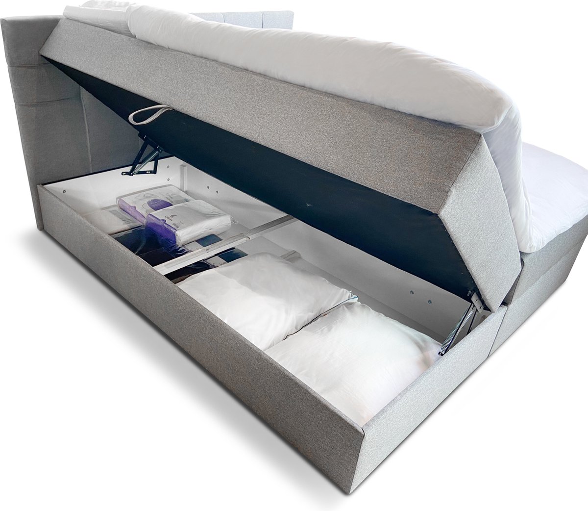 Boxspring Xpert - Boxspring met opbergruimte - Lissabon - Zwart ...