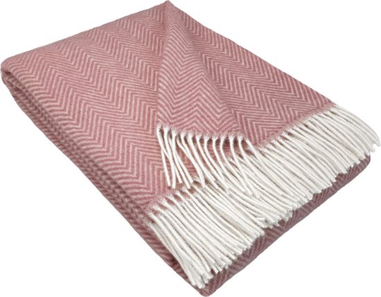 Wollen Plaid - HELSINKI - Oud Roze (140x200cm) 100% Wol - ECO Deken ...