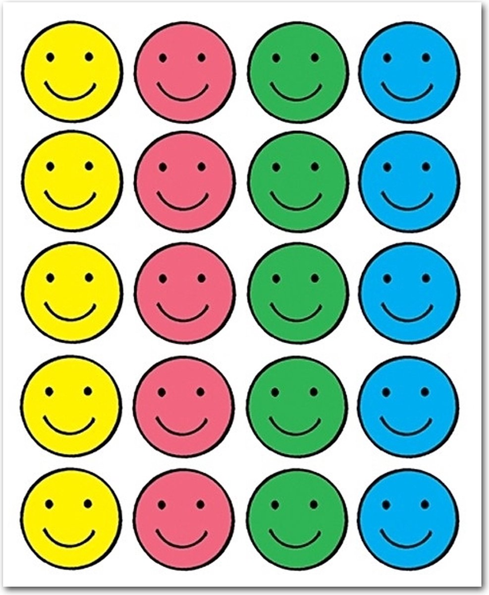 Stickervellen Grote Smileys - Smiley Stickers - Beloningsstickers ...