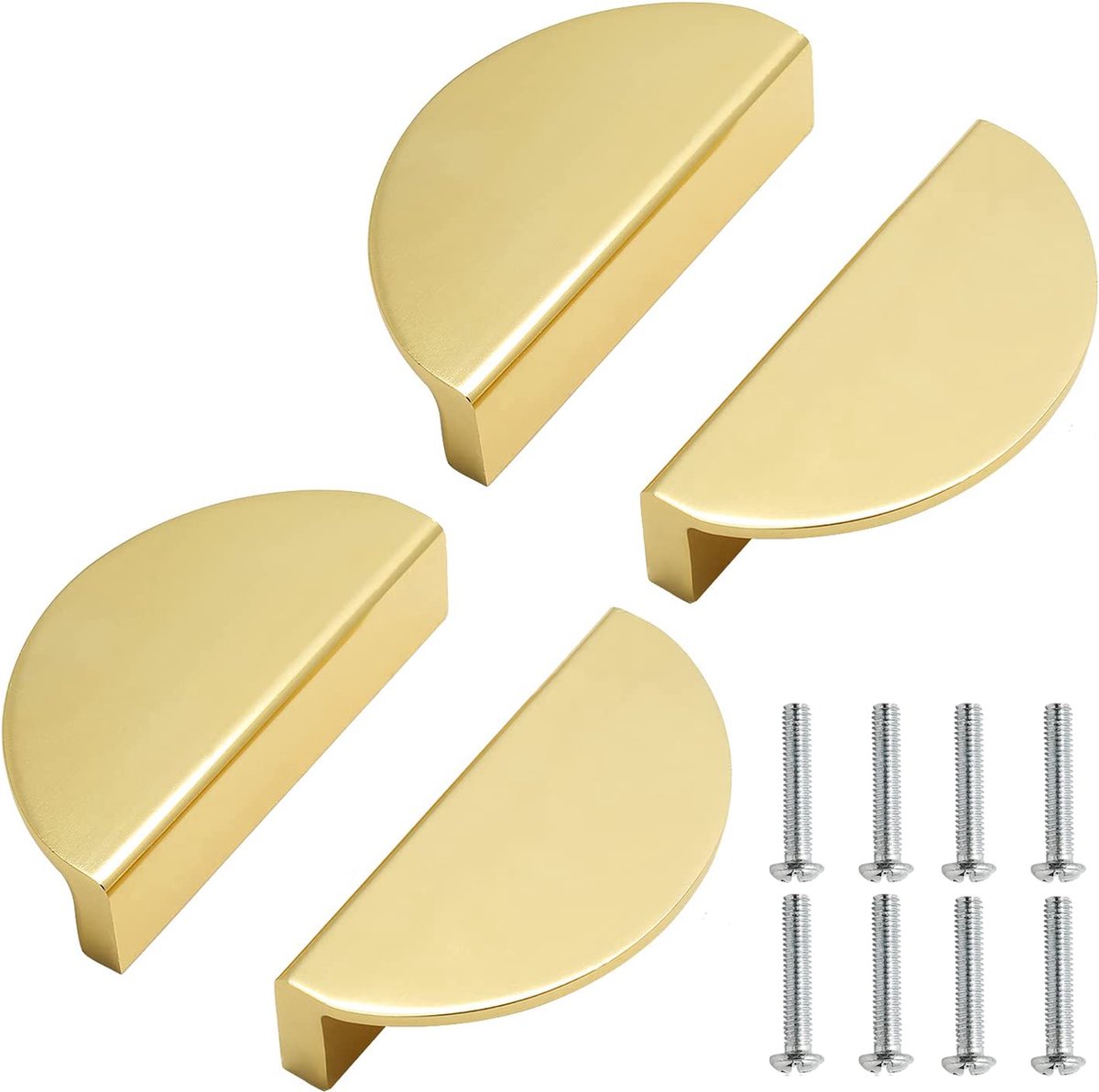 4 Stuks - Luxe Halve Maan - Inclusief Schroeven - Ladeknoppen - 95mm ...