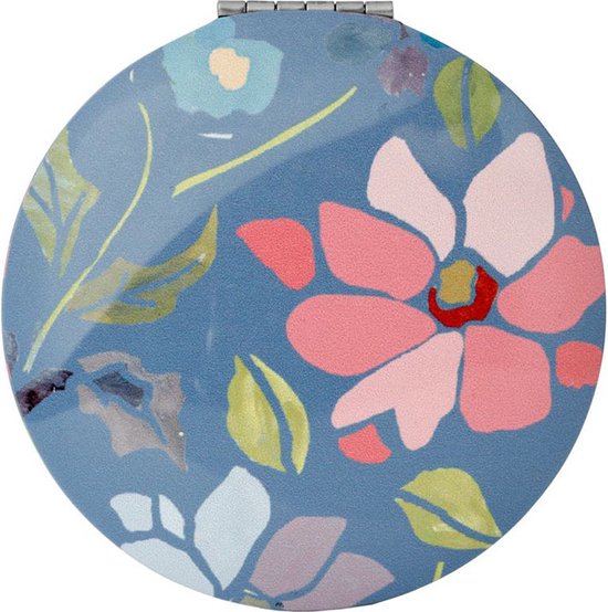 Compact Make Up Spiegeltje Donkerblauw Gekleurde Bloemetjes Julie ...
