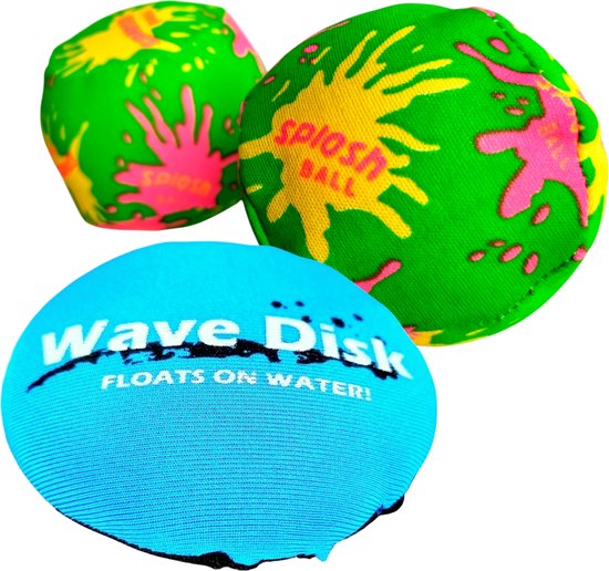 SET - Splash ballen + Wave disk - Zwembad - Sponsbal - Ketsschijf - Zee ...