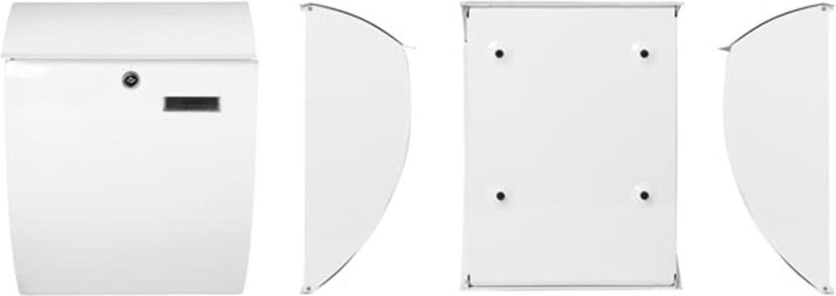 Perel Brievenbus Nice, wandmontage, gebogen front, met naamplaatje ...