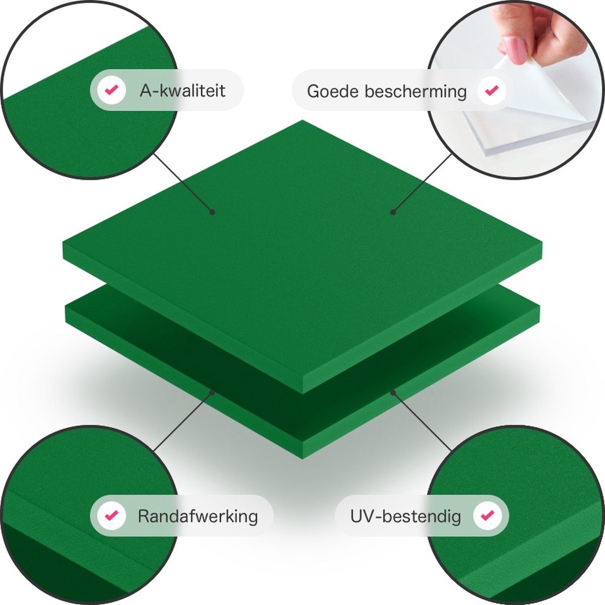 Geschuimd PVC plaat 3 mm dik - 150 x 80 cm - Groen | bol