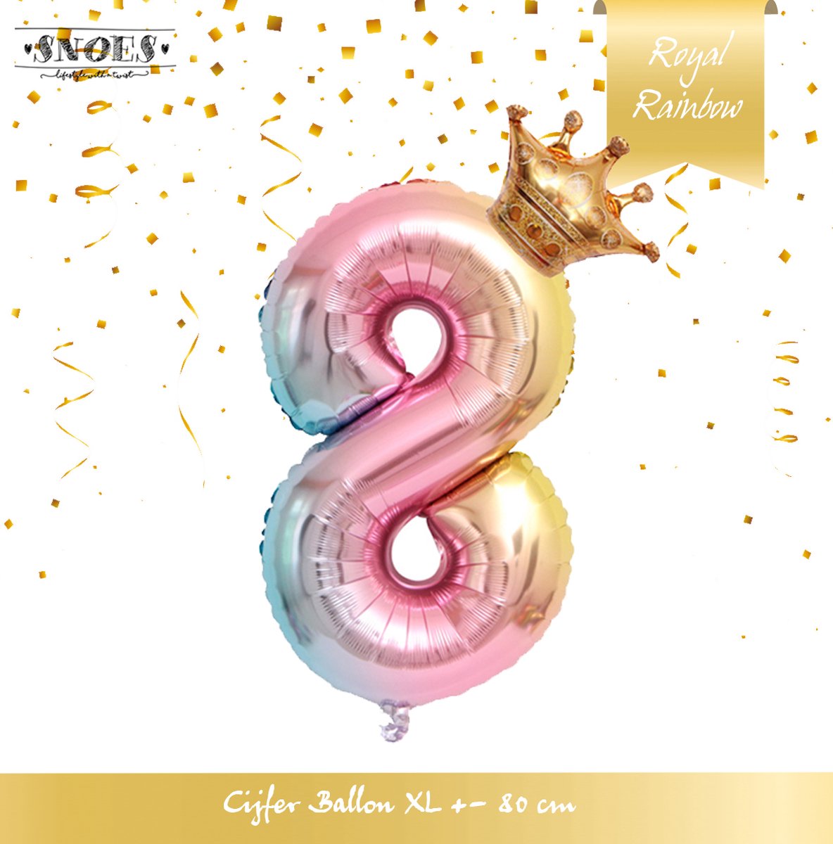 Ballon numérique numéro 8 - Prins - Princesse - Arc-en- Rainbow Royal ...