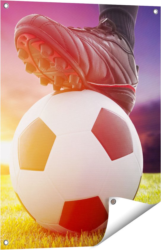Gards Tuinposter Klassieke Voetbal Aftrap met Zonsondergang - 60x80 cm ...