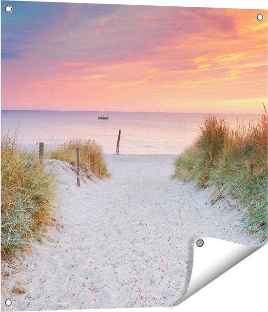 Gards Tuinposter Strand en Duinen bij Zonsondergang - 70x70 cm - Tuindoek -... | bol.com