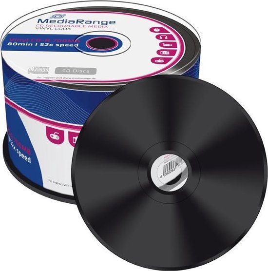MediaRange | CD-R | 700 MB | Black Vinyl | 50 Stuks | bol