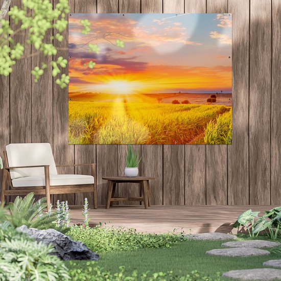 Gards Tuinposter Zonsopgang op het Ma sveld - 150x120 cm - Tuindoek ...