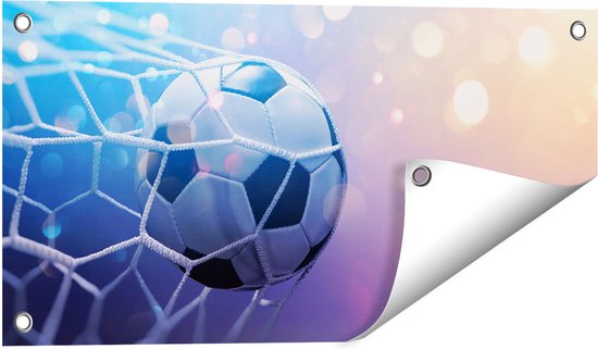 Gards Tuinposter Voetbal Bal Door het Goal Heen - 60x30 cm - Tuindoek - Tuindecoratie... | bol