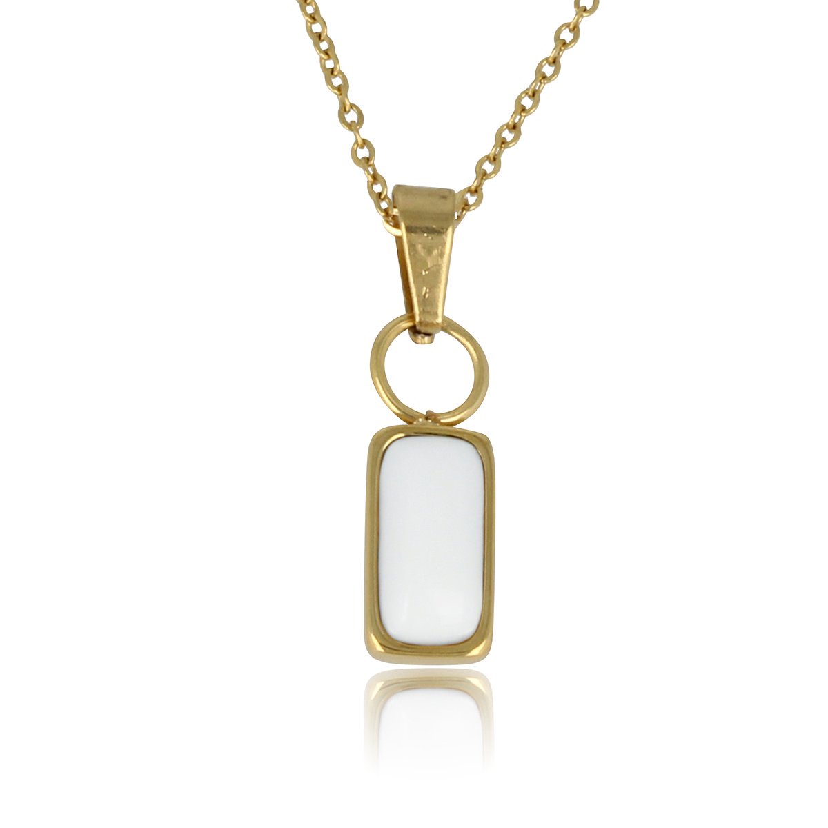 My Bendel - Klassieke goudkleurige ketting combinatie met witte ...