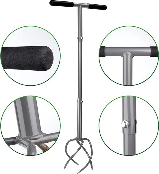 Griffe de jardin avec cultivateur à 4 dents griffe de terre et poignée ...