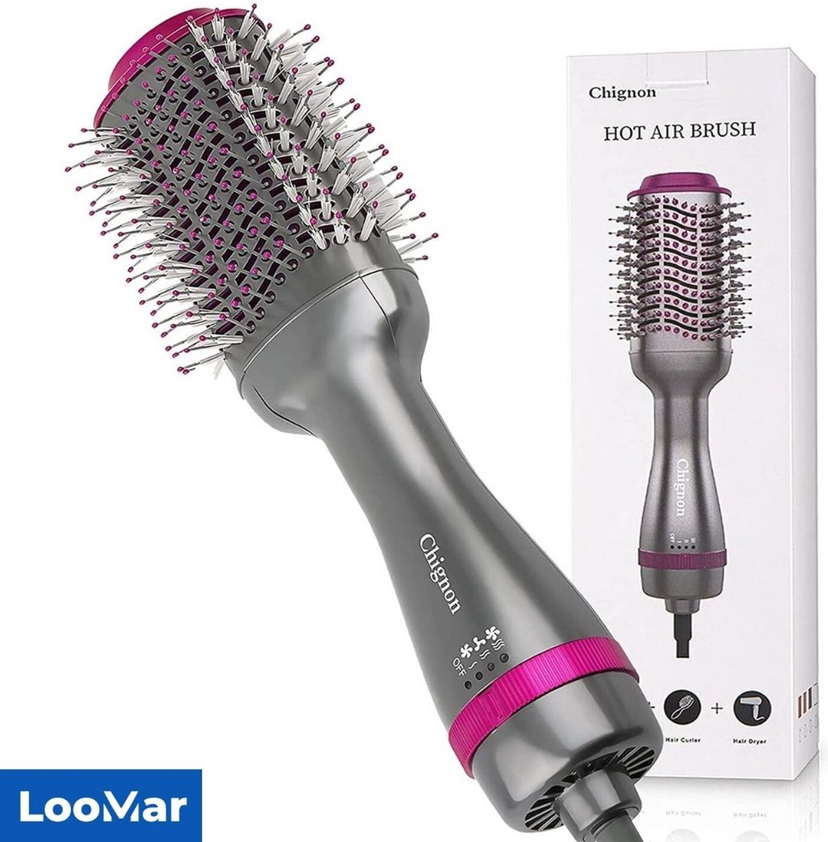 LooMar 4 in 1 borstel haardroger - Borstel - Haardroger - Stijltang ...