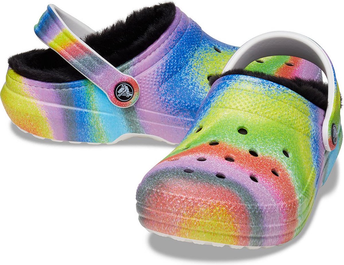 CROCS Classic Lined Spray Dye Klompen - White / Multi - Heren - EU 38/ ...