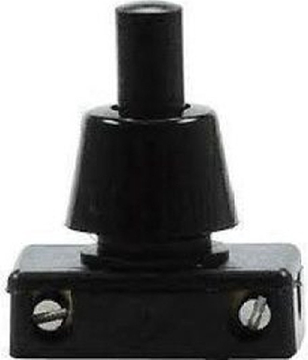 Enkelpolige Inbouw drukschakelaar ⌀8mm 2A/230V - Zwart | bol.com