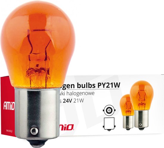 Halogeenlamp - PY21W BA15s 24V 21W - Oranje - 10 stuks | bol