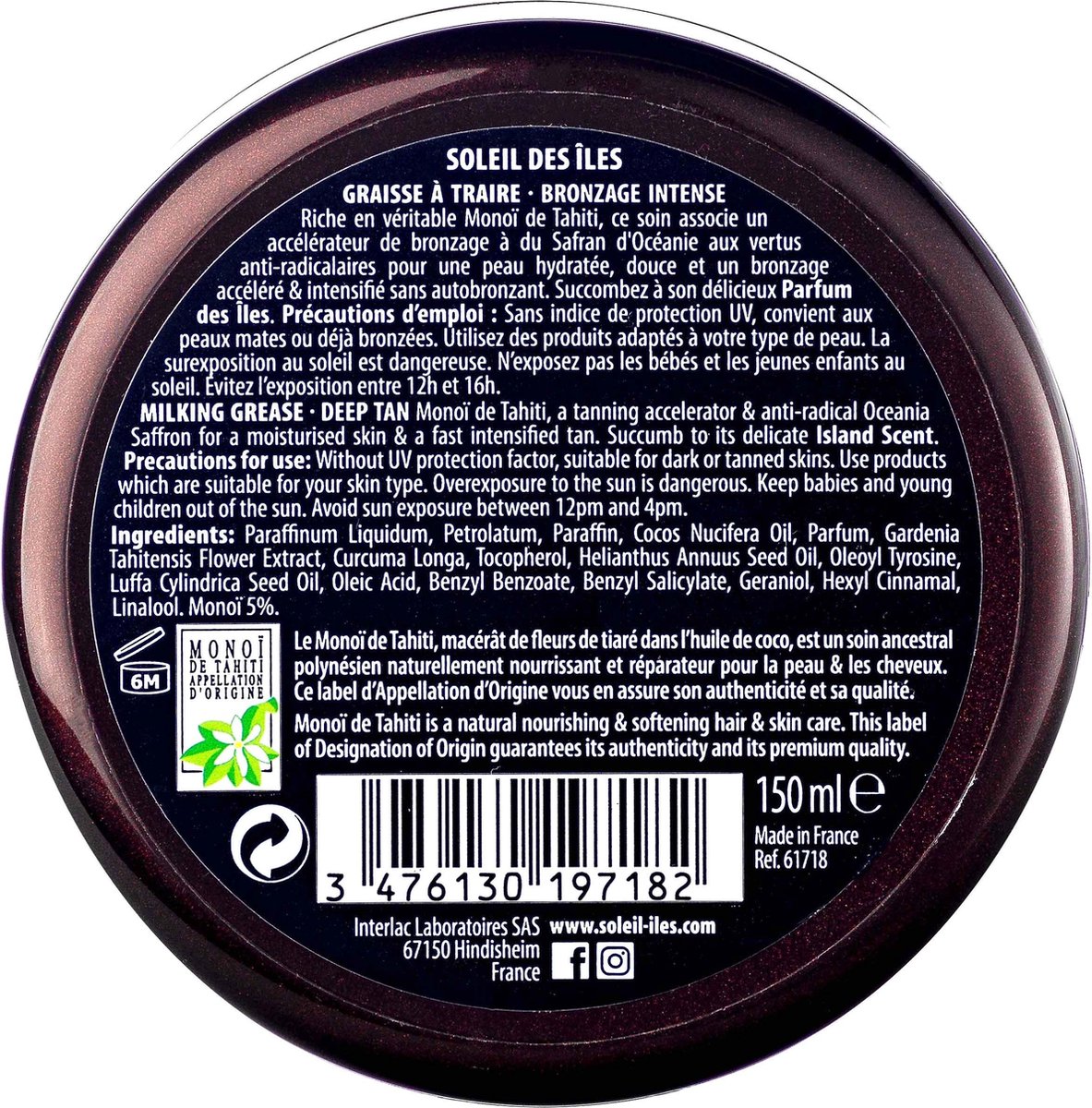 Soleil des îles Intense Tanning Eiland Geur Melkvet 150 ml | bol