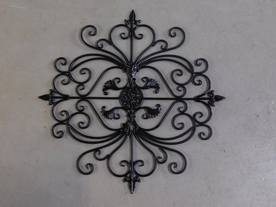 Raamrooster Vivere - wandornament - zwart - smeedijzer | bol