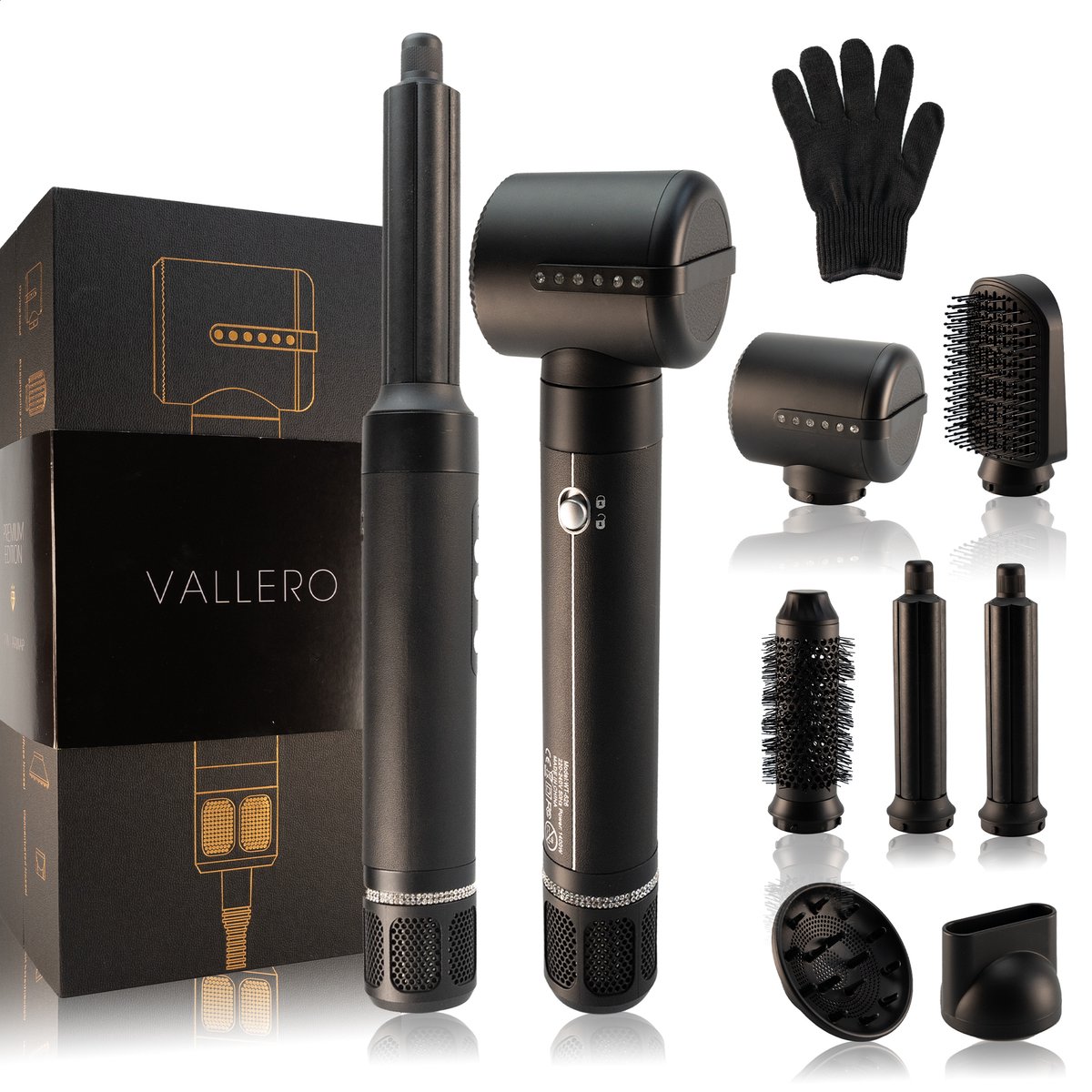 Vallero® Hairwrap Airstyler Pro 7 in 1 - Diffuser Haardroger met Föhn ...