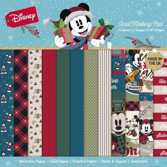 Mickey & Friends 8x8 Inch Card Making Pad Christmas (DYP0033) | bol.com