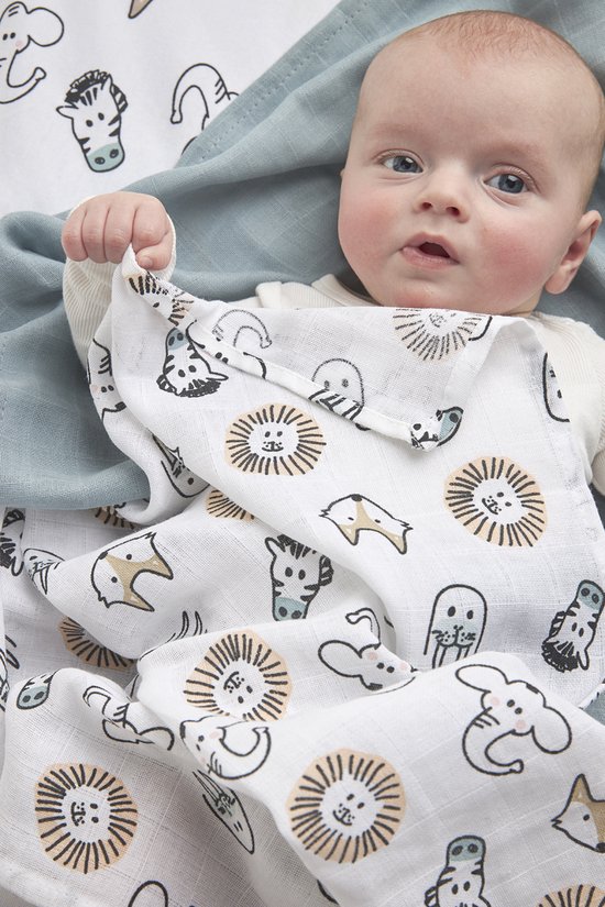 Meyco Baby Animal starterset - 9-pack - hydrofiel - multicolour | bol