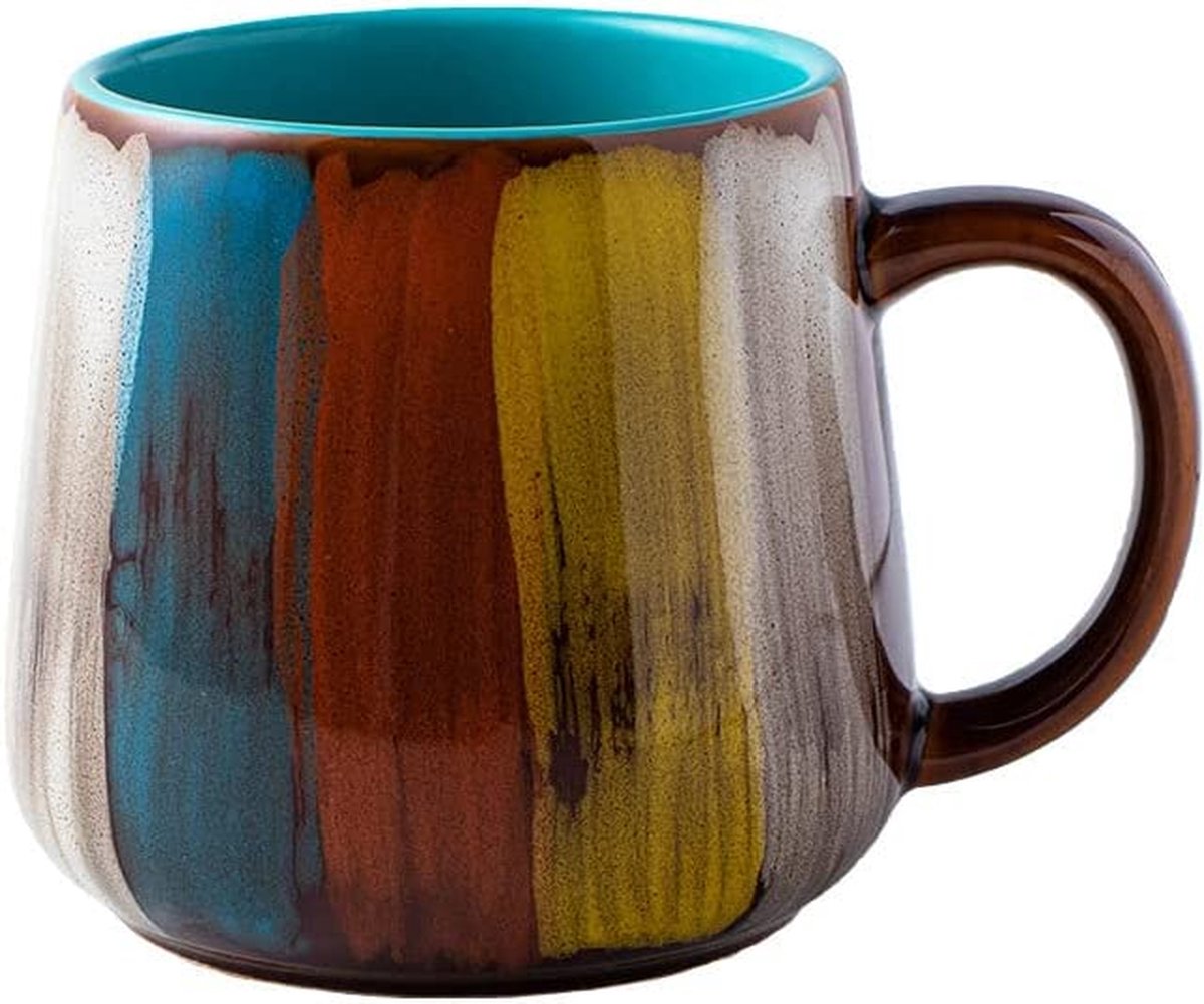 Grote koffiemok, cappuccino mokken steengoed, koffiemok porselein 500ml ...