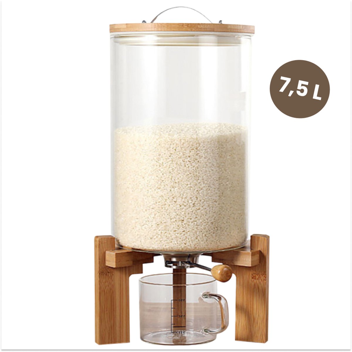 Rijst dispenser - Meel en Granen container - bewaarpotten - keuken ...