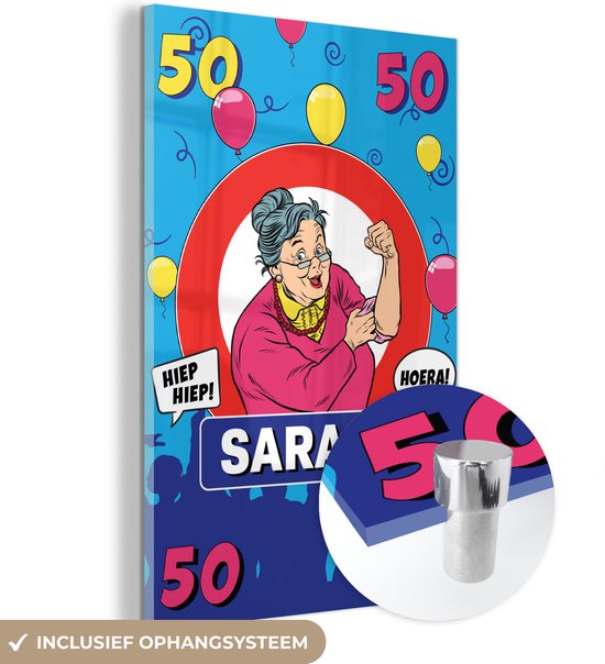 MuchoWow® Glasschilderij 80x120 cm - Schilderij acrylglas - Verjaardag ...