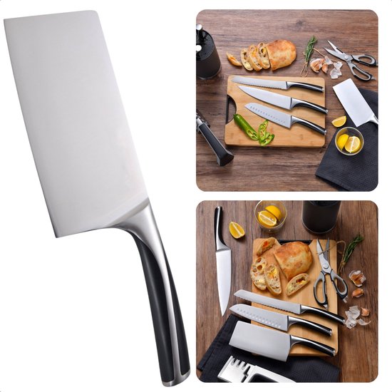 Cheqo® PRO Hakmes - 17 cm - RVS - Keukenbijl - Geschikt voor Fijnhakken ...