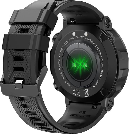 Parya Indestructible Smartwatch - Stoere Zwarte Smartwatch ...