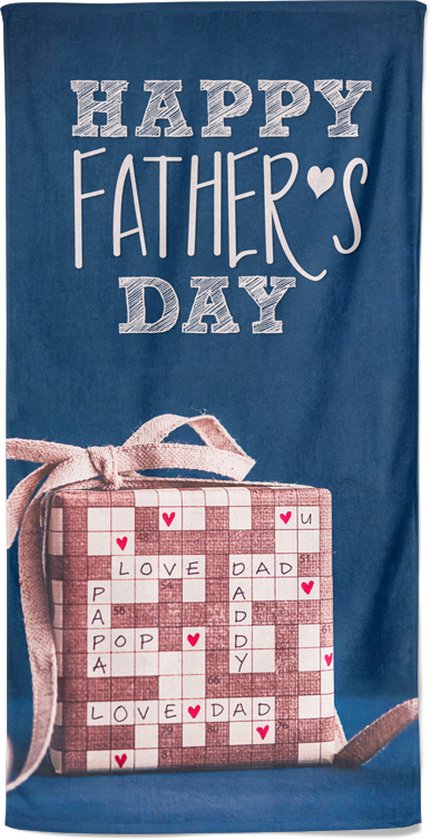 Vaderdag Handdoek, Happy Fathersday - Strandlaken - 100x180 cm | bol