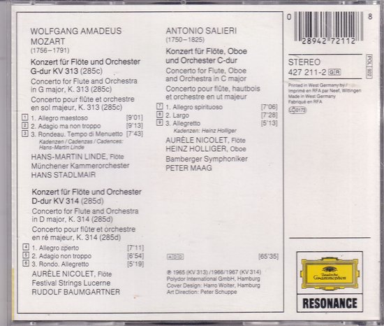 Flötenkonzerte - Wolfgang Amadeus Mozart, Antonio Salieri - Münchener Kammerorchester... | bol