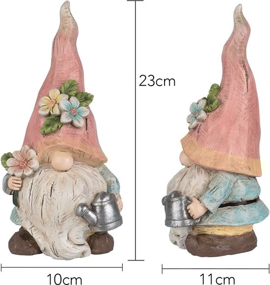 sierfiguren, kabouter, met gieter en vogelhuis, 23 cm hoog, 10 cm breed ...
