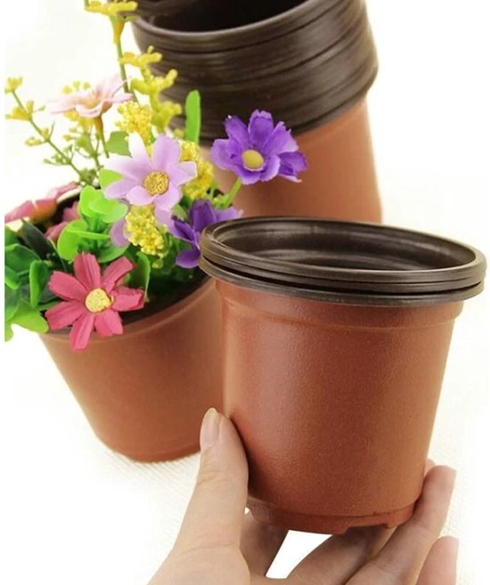 Set van 100 plastic potten voor zaaien en planten, 10 cm | bol.com