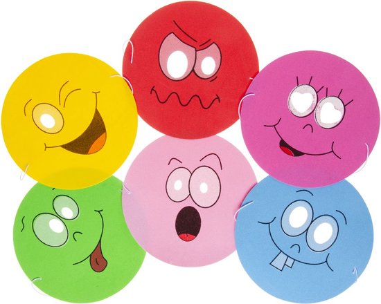 Smiley Feest Maskers 6 STUKS - Kinderfeestje Decoratie - Kostuum ...