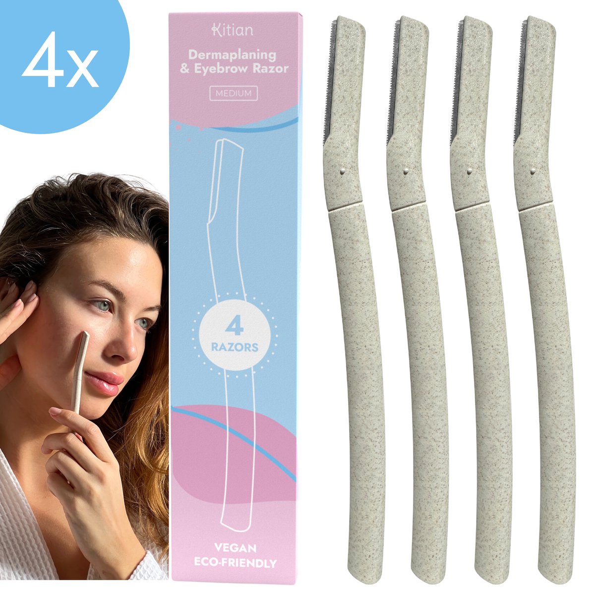 Kitian Dermaplaning Wenkbrauw Scheermesje - Scheermes - Gezicht ...