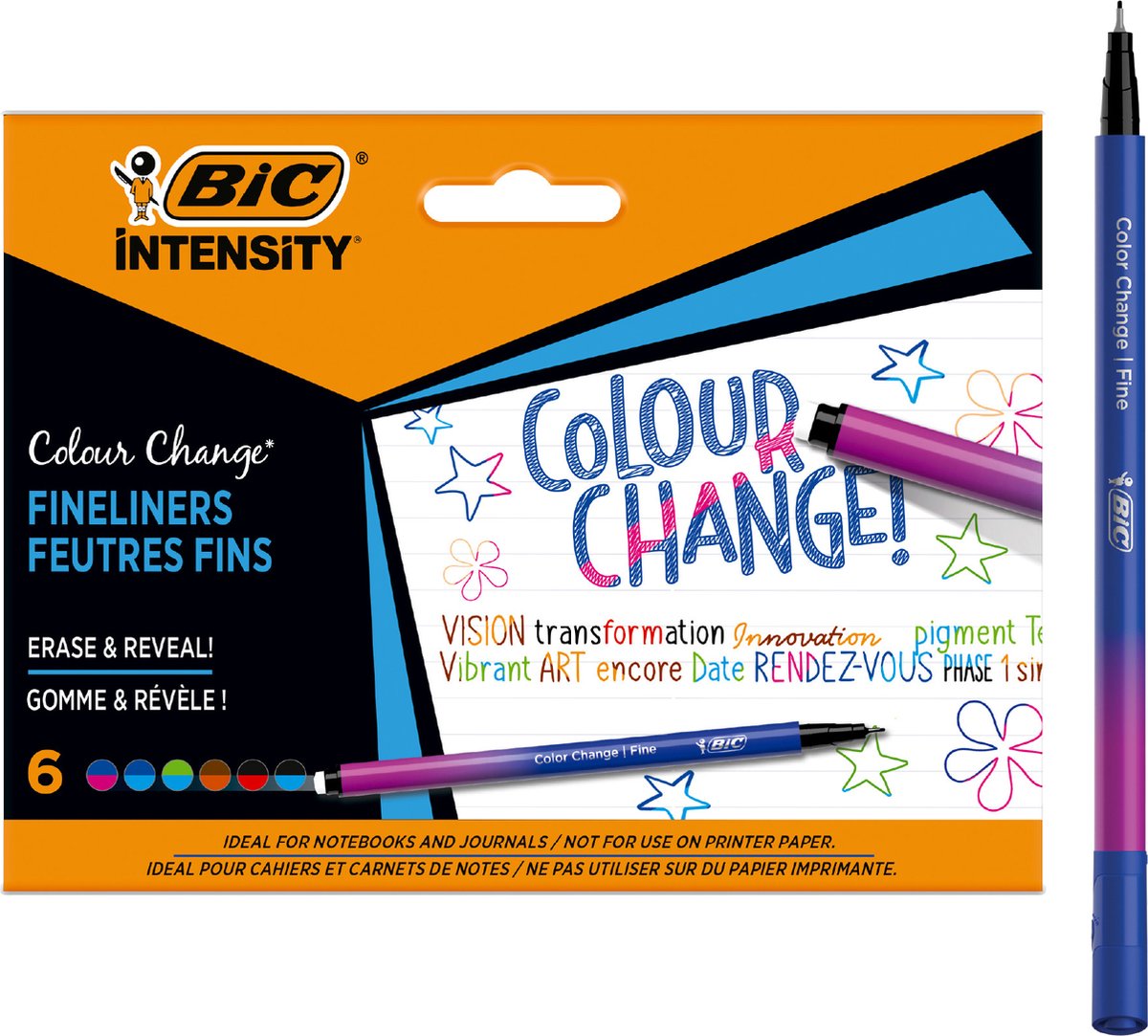 BIC Intensity Color Change - Verander van kleur met Fineliners met Gum ...