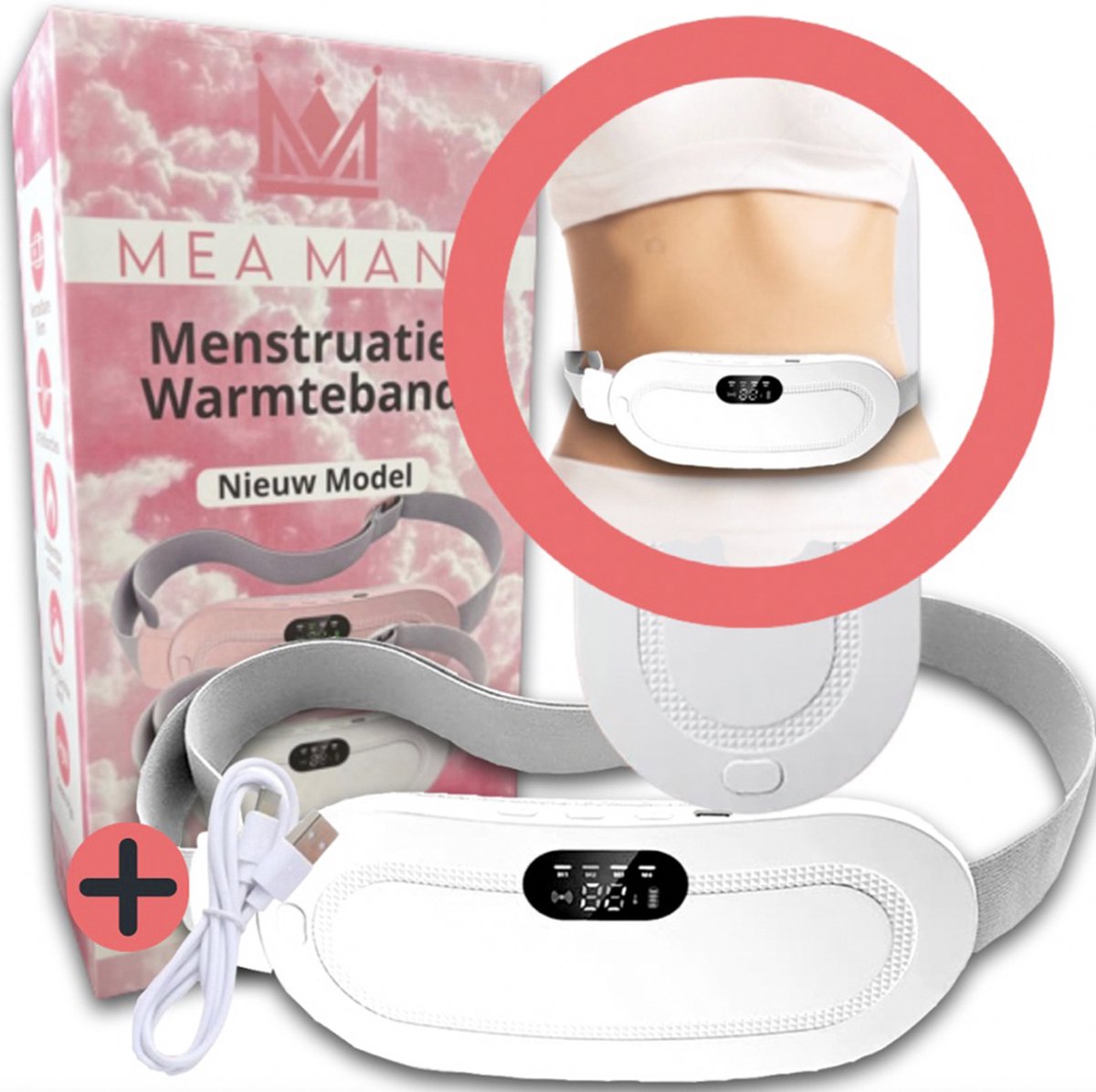 Mea Manu® – Menstruatie Warmteband - Pijnverlichting – Massagekussen ...