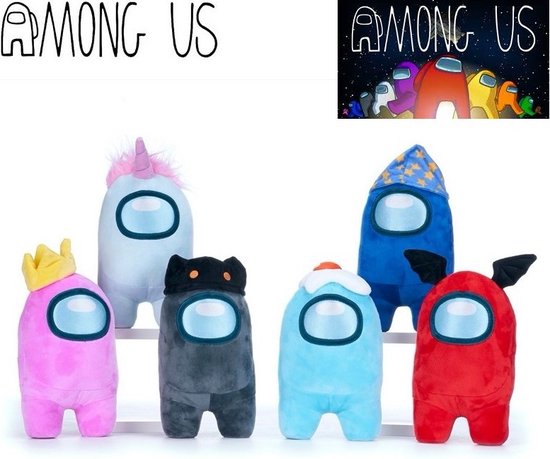 Among Us Wave 2 - Among Us knuffel - 30 cm - Zwart - Pluche | bol