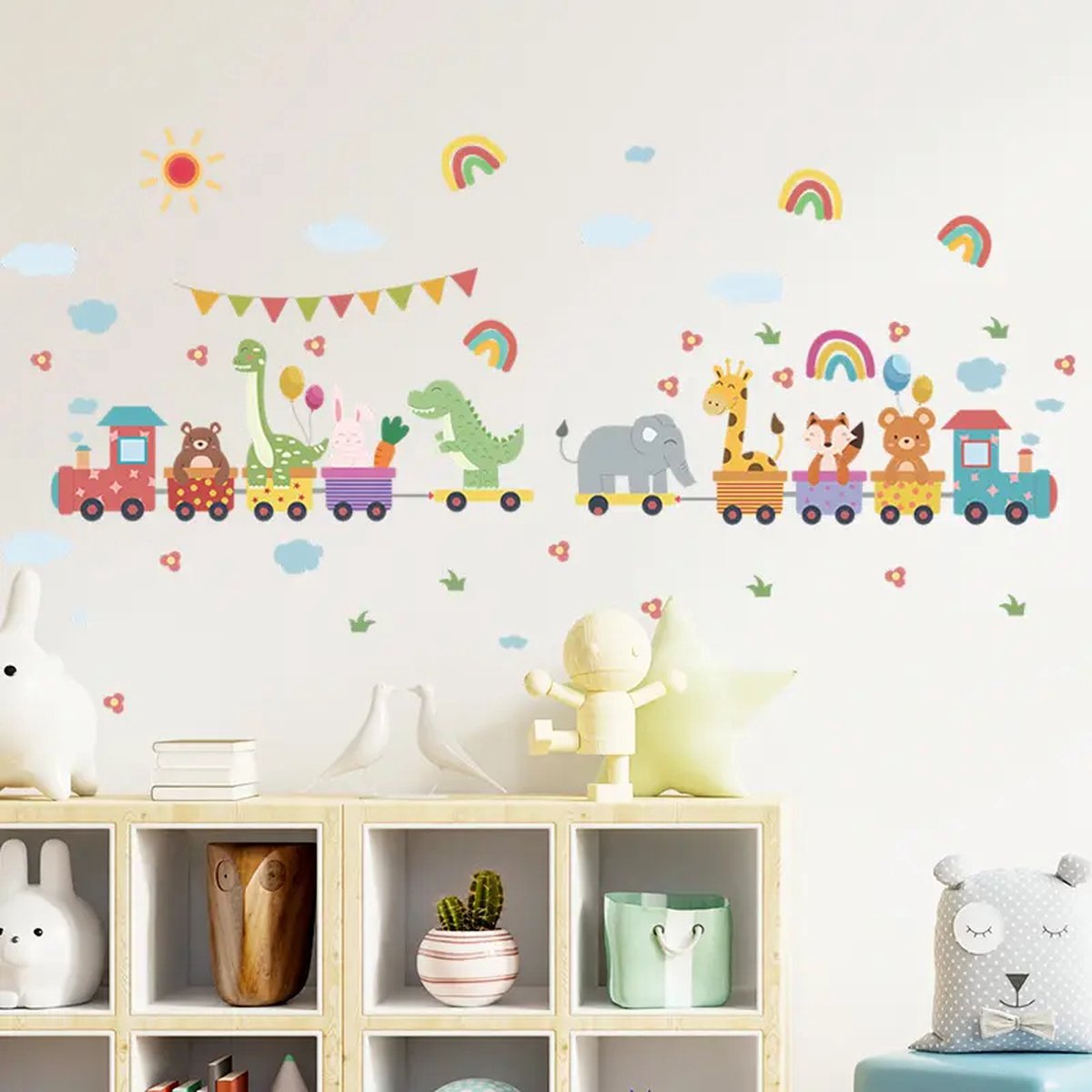 Kinderkamer Stickers - Dierentrein - Babykamer - Stickers Kinderen ...
