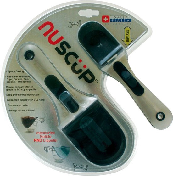 NUSCüP Set van 2 verstelbare maatlepels - 1 x 30 -140 ml - 1 x 5 - 30 ...