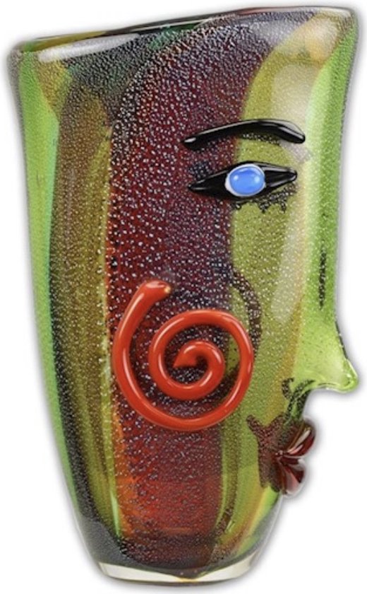 Murano stijl Vaas gezicht 30 cm hoog | bol