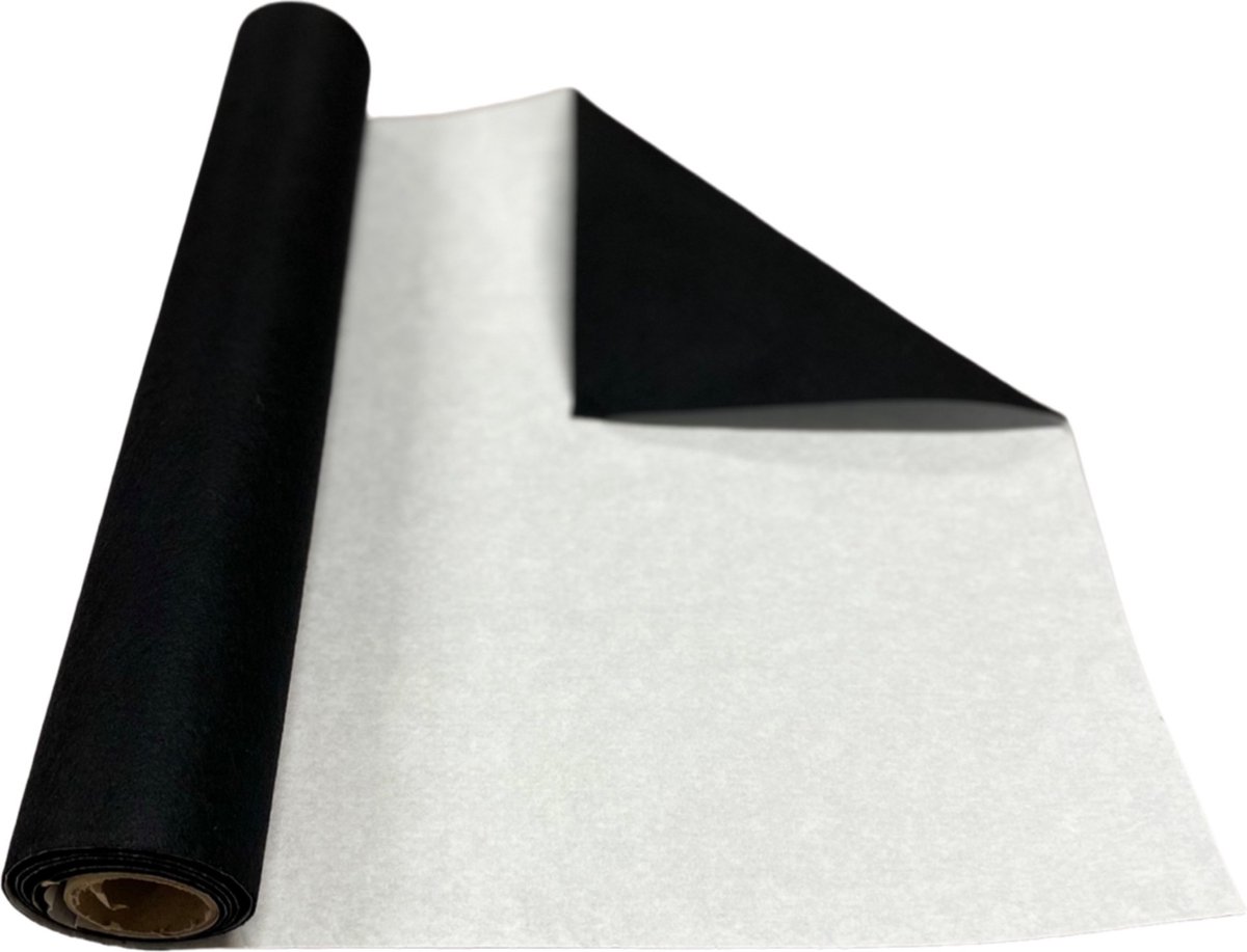 Plakvilt Zelfklevend - vilt 1mm dik - Circa 43 x 120 cm - Zwart | bol.com